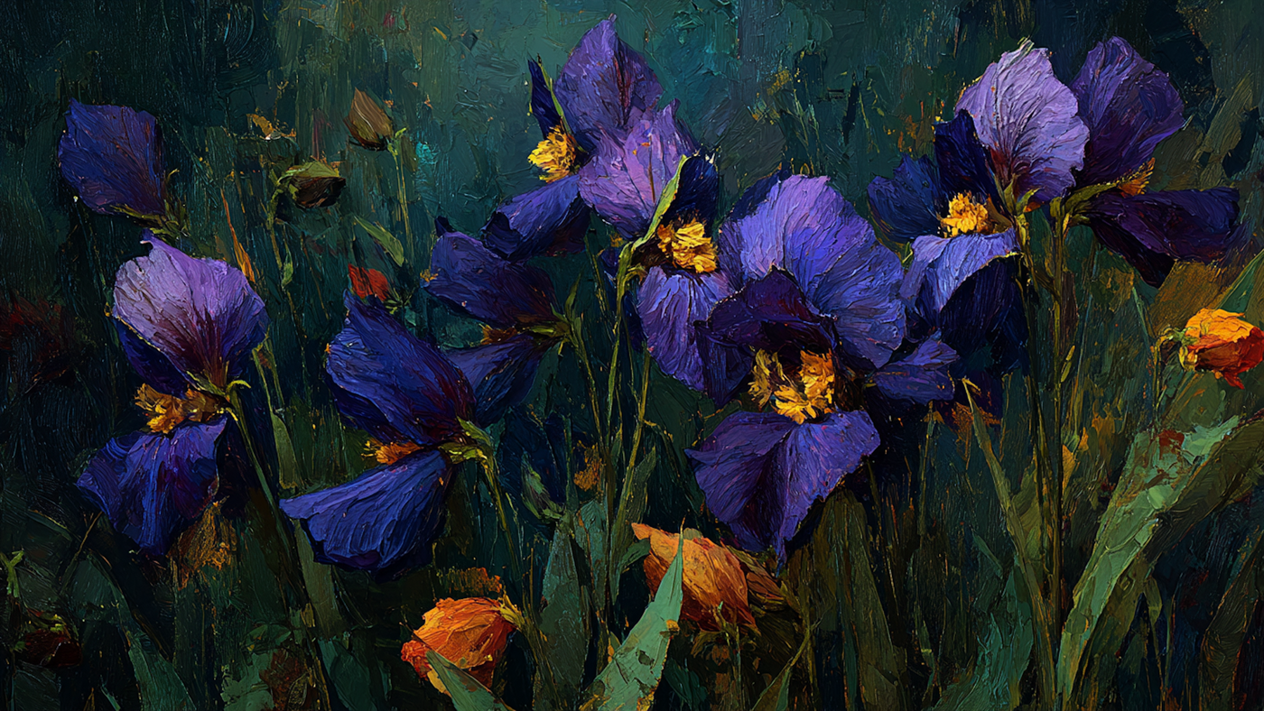Monkshood Violet Twilight Blooms | 4K TV Art Download | Art For Frame