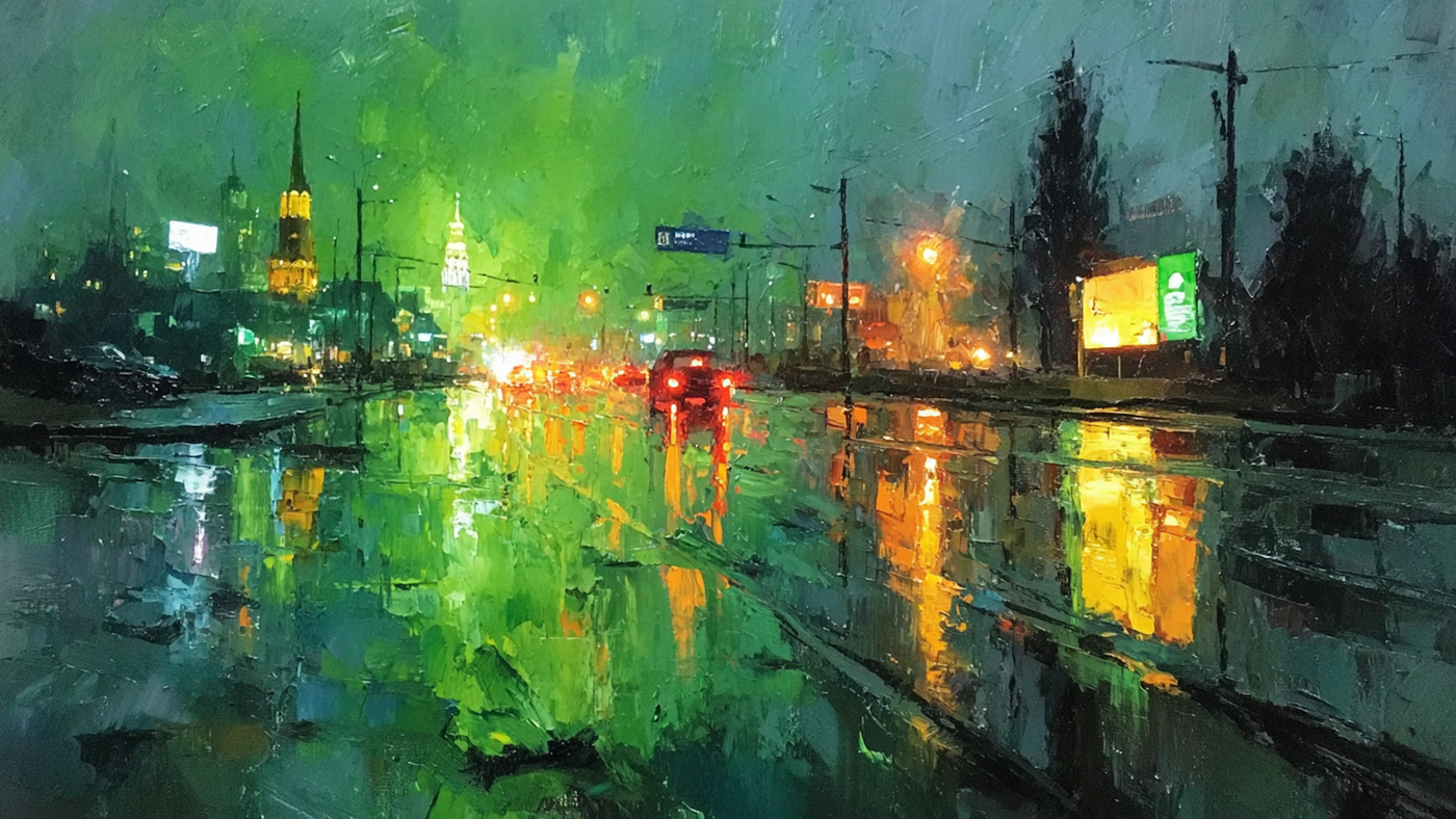 Neon and Rain | 4K TV Art Download | Art For Frame