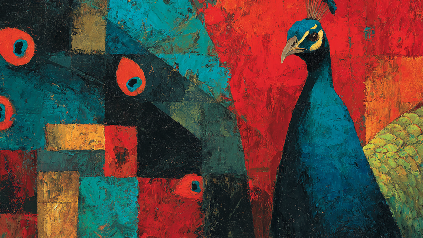 Peacock Iridescent Tail Display | 4K TV Art Download | Art For Frame